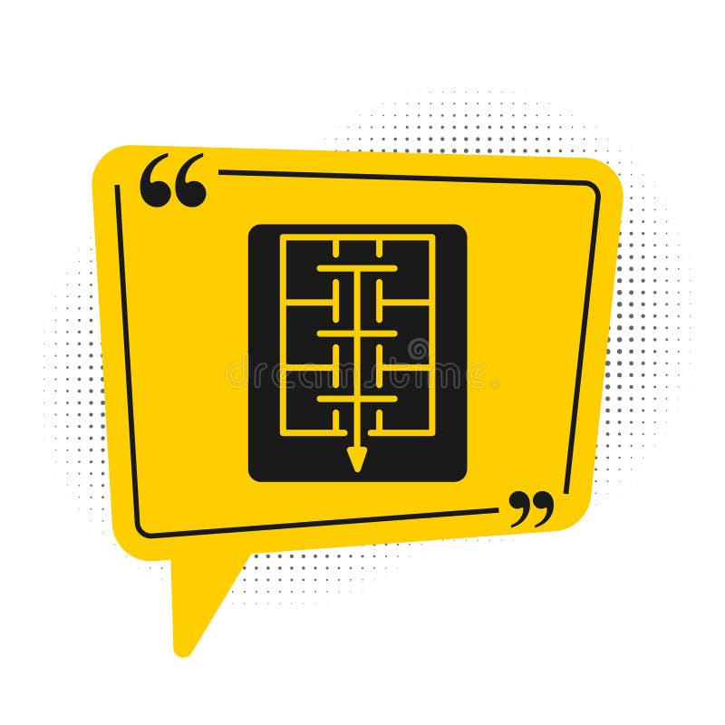 Black Evacuation Plan Icon Isolated on White Background. Fire Escape ...