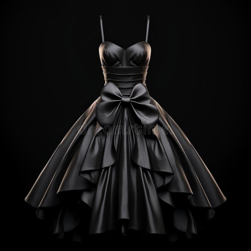 Hyper Realistic Black Mini Dress with Bow - Detailed Costume in Zbrush ...