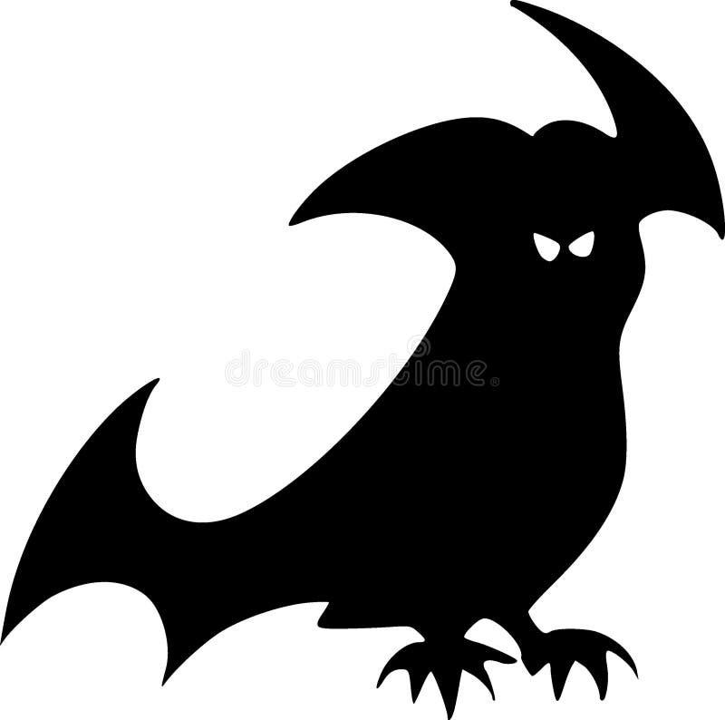 Black evil bird icon shape stock illustration. Illustration of ...