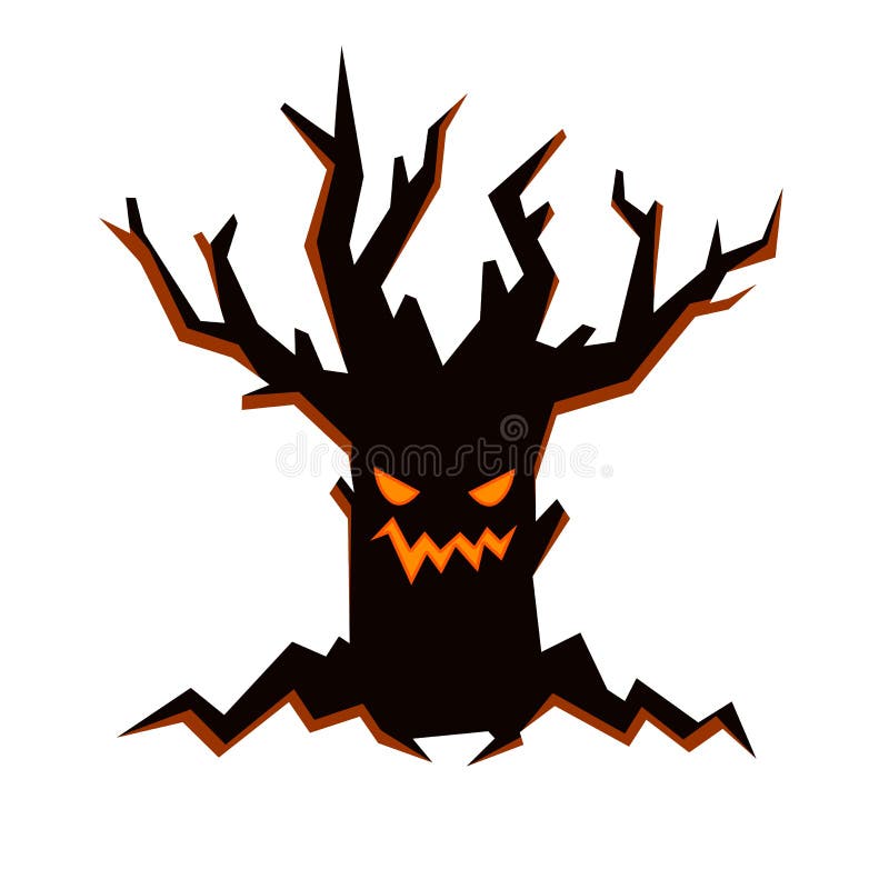 Halloween Creepy Scary Bare Tree Vector Symbol Icon Design. Stock ...