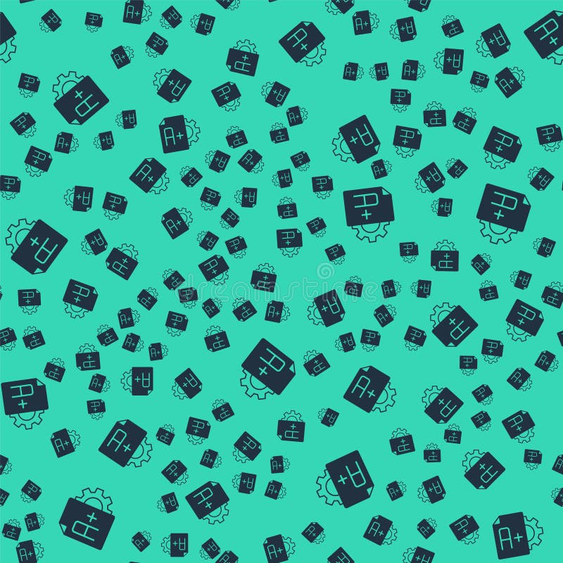 Black Exam Sheet with a Plus Grade Icon Isolated Seamless Pattern on ...