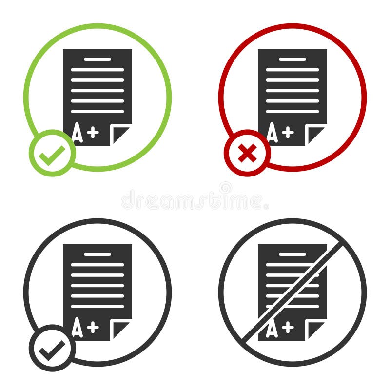 Black Exam Sheet and Pencil with Eraser Icon Isolated on Transparent ...