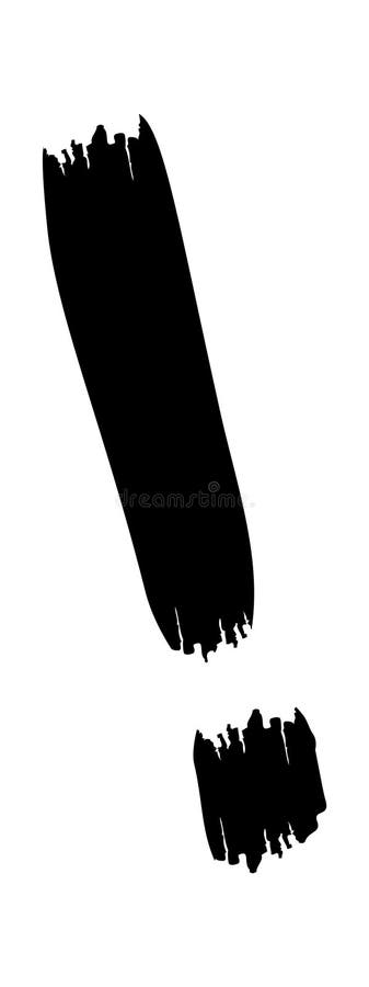 Black Exclamation Mark Brush Stroke Stock Vector - Illustration of ...