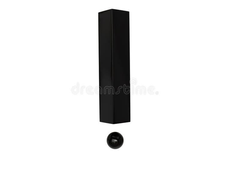 Black Exclamation Mark. 3d Render. Stock Illustration - Illustration of ...