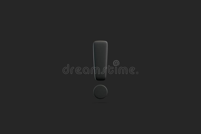 Black Exclamation Mark on Dark Background Stock Illustration ...