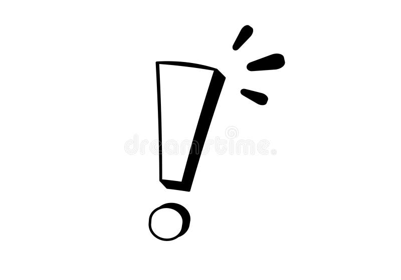 Black Exclamation Mark with Flying Chunks Stock Vector - Illustration ...