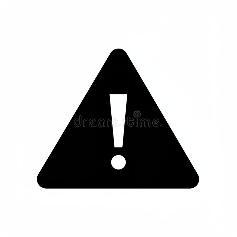 Black Exclamation Mark Inside a Black Triangle Set Against a White ...