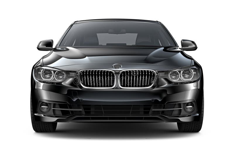 Black Executive Car - Front View Stock Illustration - Illustration of ...