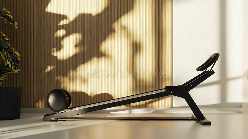 A Black Exercise Machine with a Ball on it Stock Image - Image of ...