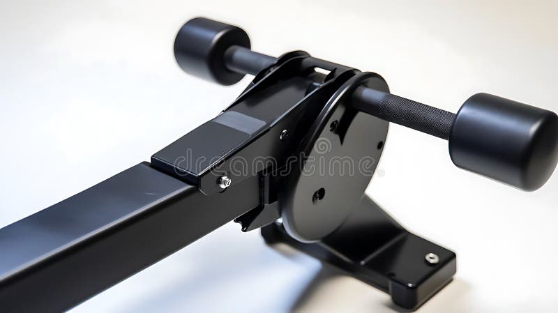 A Black Exercise Machine with a Black Handlebar and a Black Barbell ...