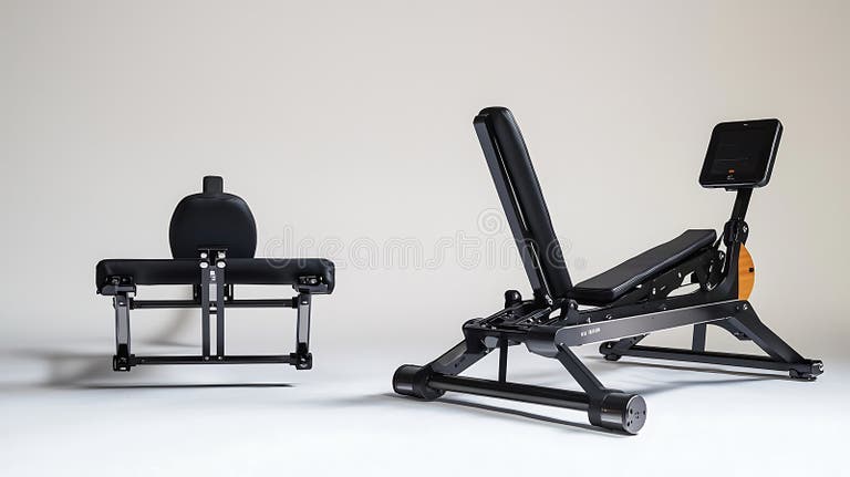 A Black Exercise Machine with a Screen on Top Sits Next To a Black ...