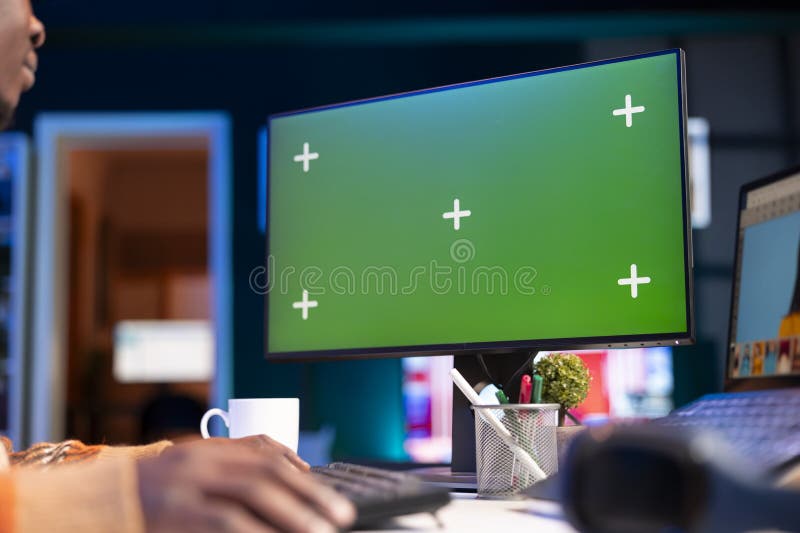 Black Expert Photo Editor Working Remotely in a Creative Industry Stock ...