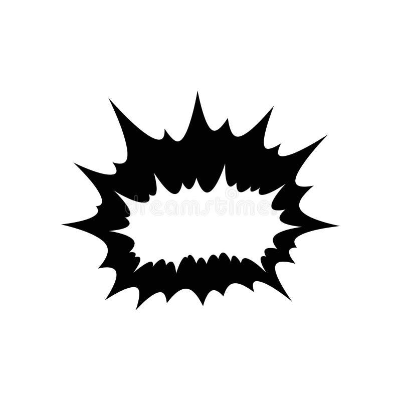 Black Explosion Shape with Dynamic Spikes in a Bold, Flat Design Style ...