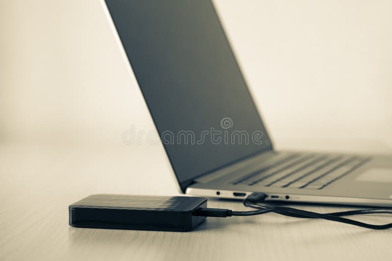 External Hard Disk Connected with Mini Usb Cable To Laptop, Green ...