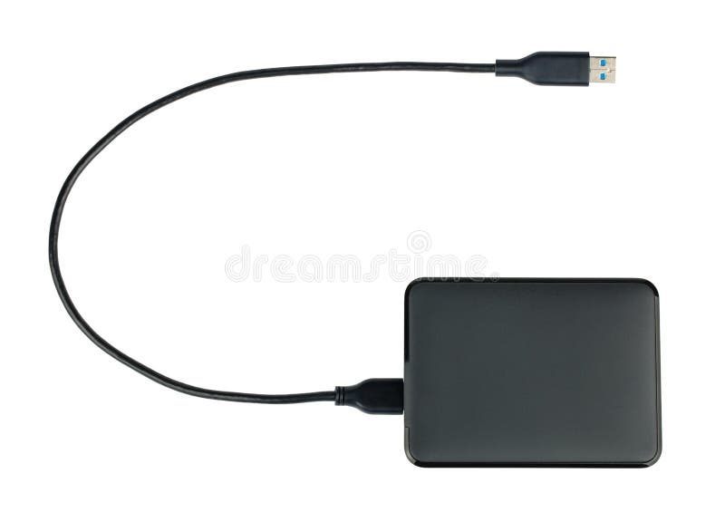Black External Hard Drive Disk with Internet Stick Stock Photo - Image ...