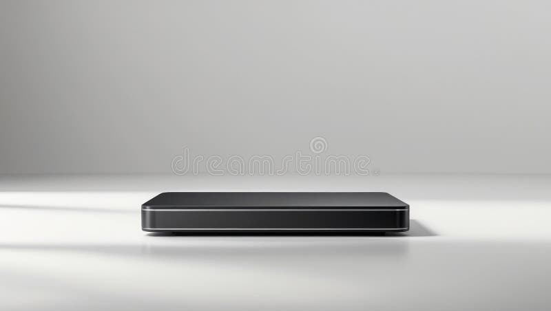 Black External Hard Drive on White Surface Stock Image - Image of ...