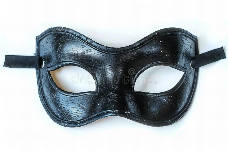 Black Eye Mask for Masquerade Isolated on White Background, Top View ...