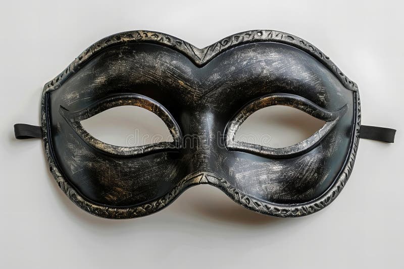 Black Eye Mask for Masquerade Isolated on White Background, Top View ...