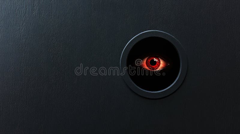 A Black Eye with a Red Iris is Shown in a Dark Background Stock Image ...