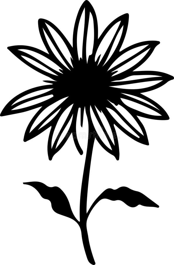 Black-eyed Susan Black Silhouette Generative Ai Stock Vector ...