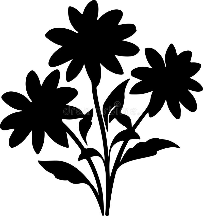 Black-eyed Susan Black Silhouette Generative Ai Stock Vector ...