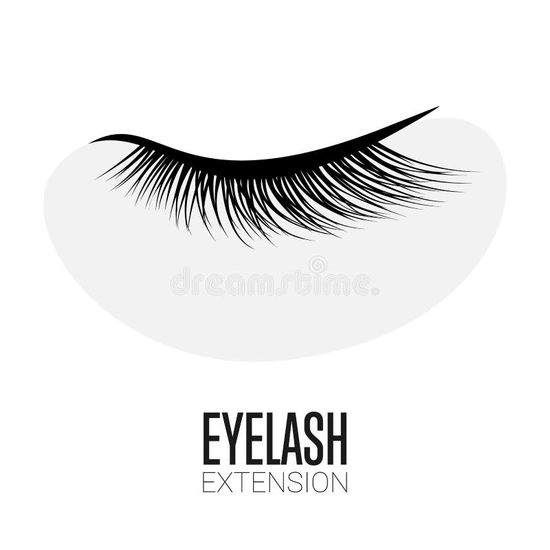Web Black Eyelash Extension Logo on White Background. Vector ...