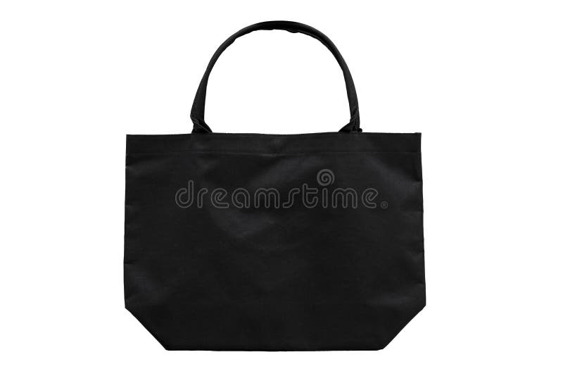 Black Fabric Bag Isolated on White Background Stock Photo - Image of ...