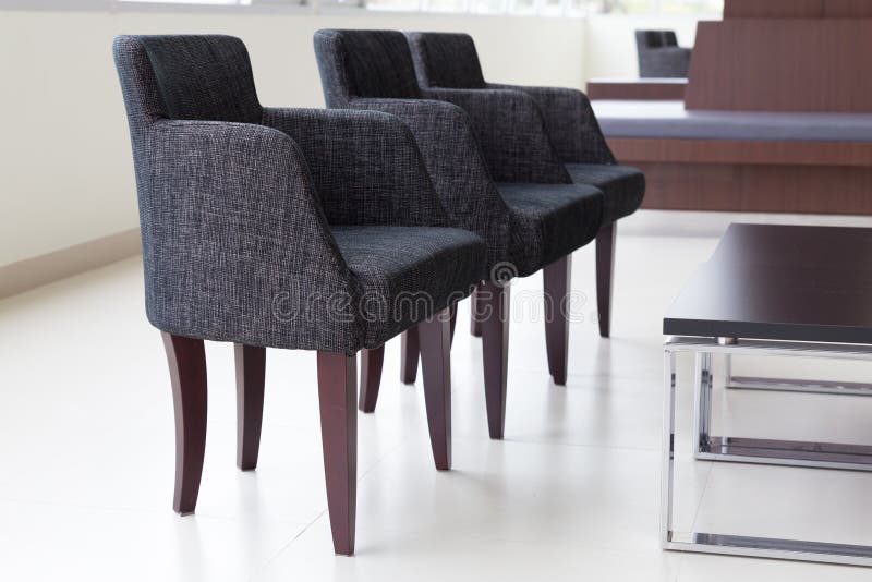 Black Fabric Chair and Table Stock Photo - Image of fabric, living ...