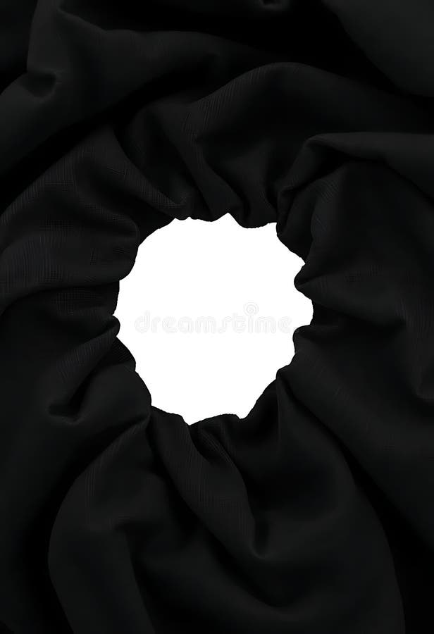Black Fabric Draped: Circular Void, Textured Elegance Stock ...