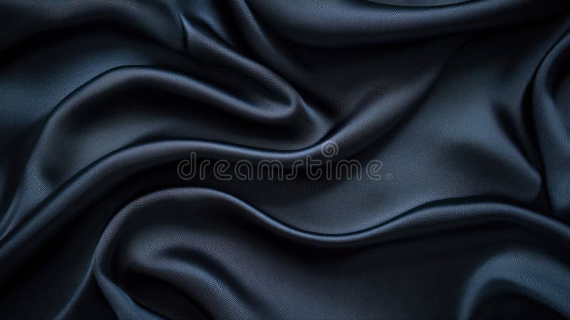 Black Fabric Folds, Luxurious Smooth Black Fabric Elegantly Draped with ...