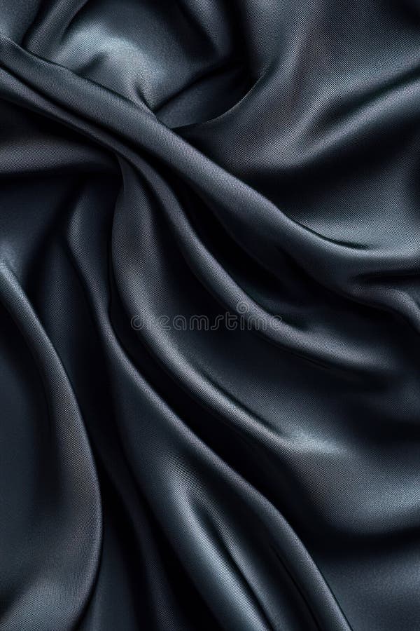 Black Fabric Folds, Luxurious Smooth Black Fabric Elegantly Draped with ...