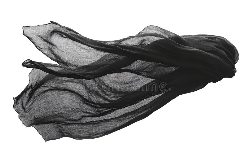 Black Fabric Gracefully Flowing Airy Dynamic Movement Stock Photos ...
