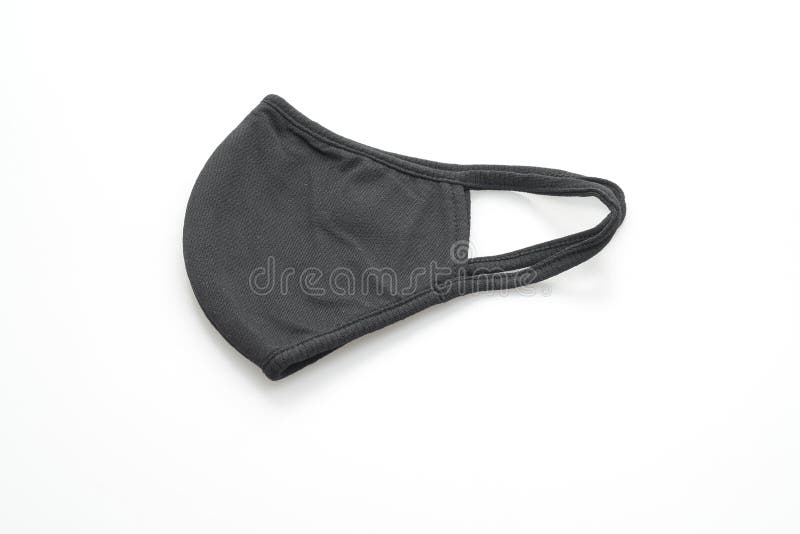 Black Fabric Mask for Protect Covid 19 on White Background Stock Image ...
