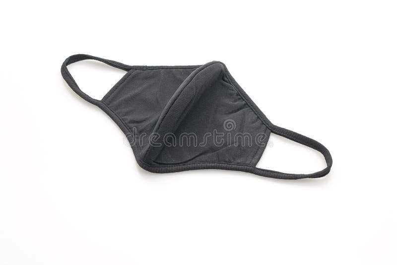 Black Fabric Mask for Protect Covid 19 on White Background Stock Image ...