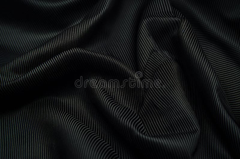 Black Fabric with Zigzag Pattern Texture. Smooth Surface Adds Depth To ...