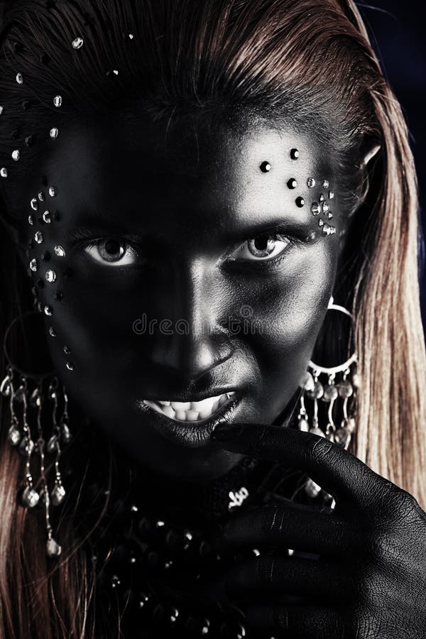Black face stock photo. Image of earring, girl, expressive - 18144978