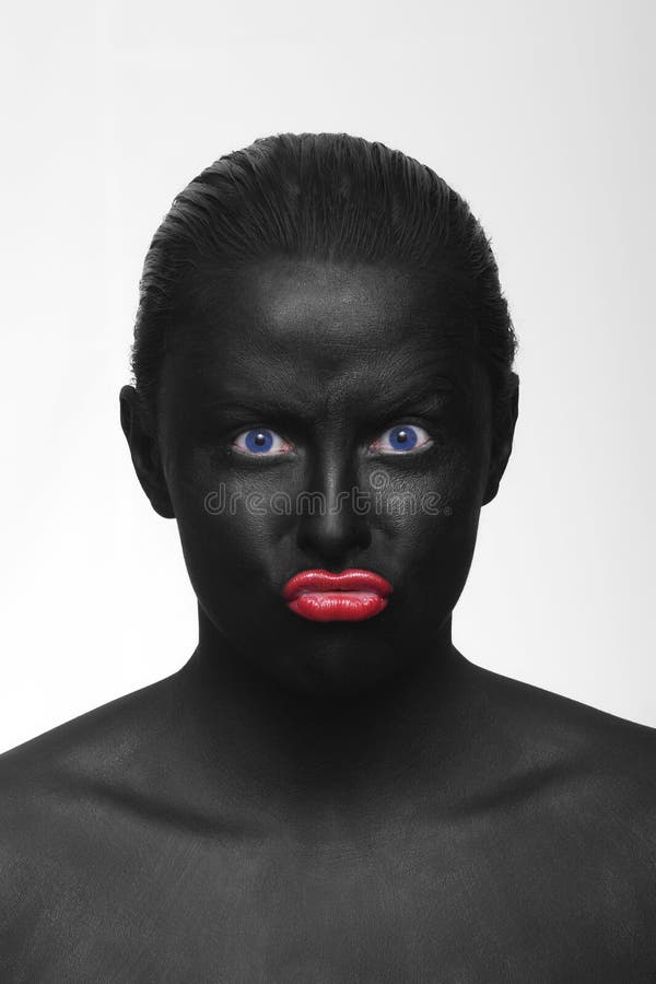 Black face stock photo. Image of lipstick, isolated, caucasian - 7819834