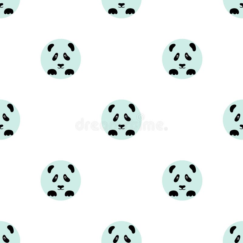 The Black Face of a Panda in a Blue Circle Panda Bear Icon Isolated ...