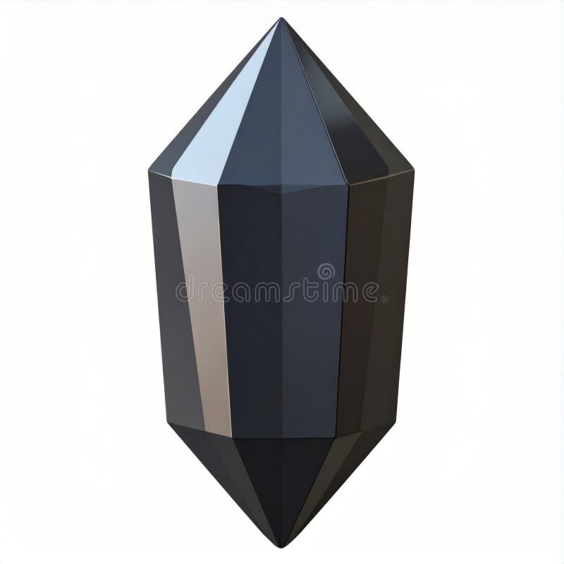 Black Faceted Crystal 3D Render Stock Illustration - Illustration of ...