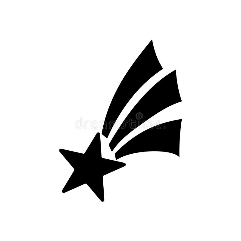 Black Falling Star. Celestial Body Vector. Streaking Light Motion ...