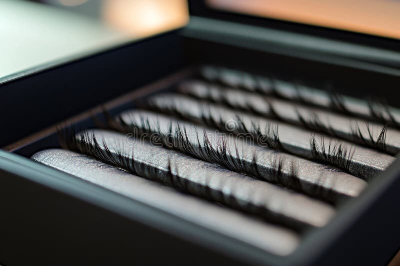Black False Lashes in Box for Woman Stock Illustration - Illustration ...