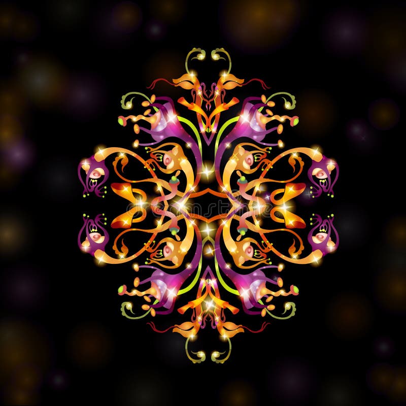 Black Fantasy Bright Background Space Stock Vector - Illustration of ...