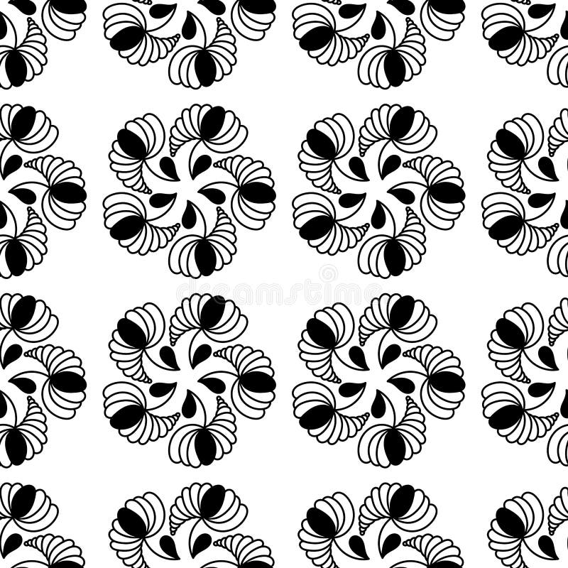 Black Fantasy Flowers On White Background, Hand Drawing . Vector ... Black Fantasy Flowers On White Background, Hand Drawing . Vector ...