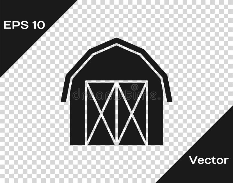 Black Farm House Icon Isolated on Transparent Background. Vector Stock ...