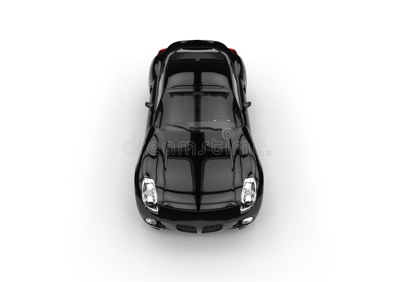 Black Fast Car - Top View stock illustration. Illustration of auto ...