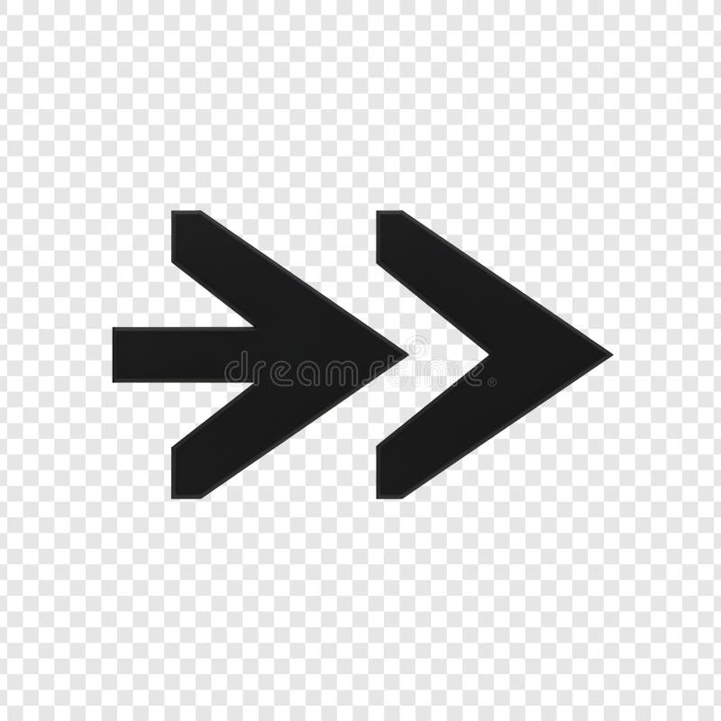 Black Fast Forward Arrows on Transparent Background Stock Illustration ...
