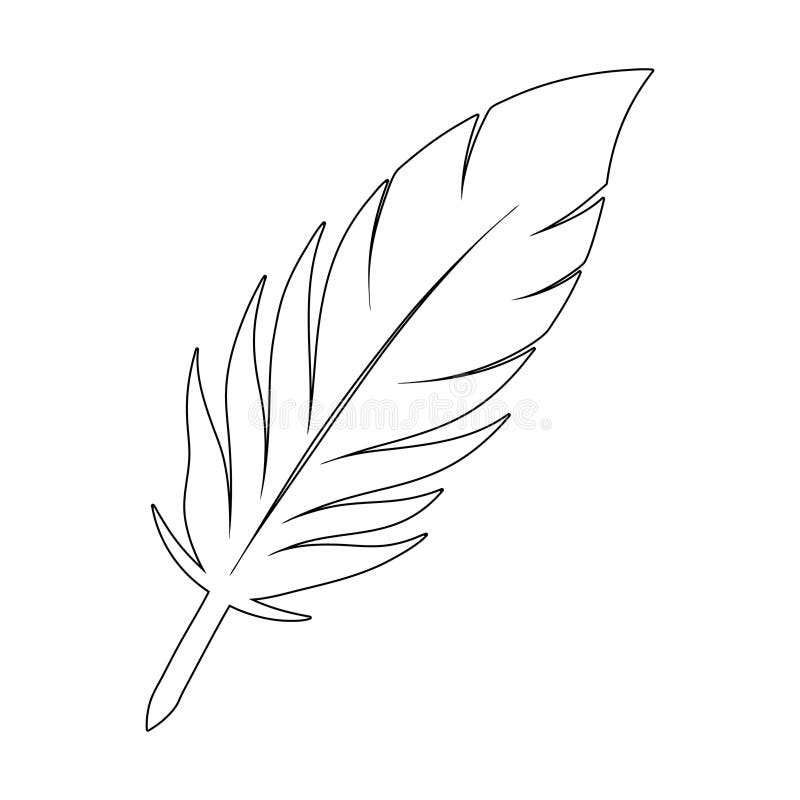 Black Feather Vector Line Art Illustration – Minimalist Feather Drawing ...