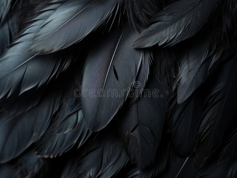 Black Feathers Background. Close Up of Black Feathers Texture. Black ...