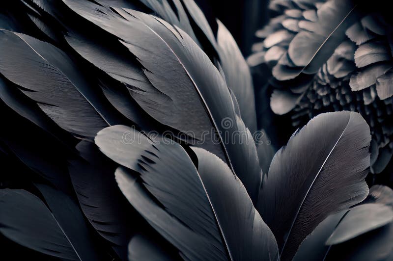 Black Feathers Background, Black Swan Wings Pattern, Abstract ...