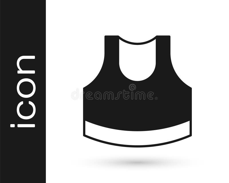 Black Female Crop Top Icon Isolated on White Background. Undershirt ...